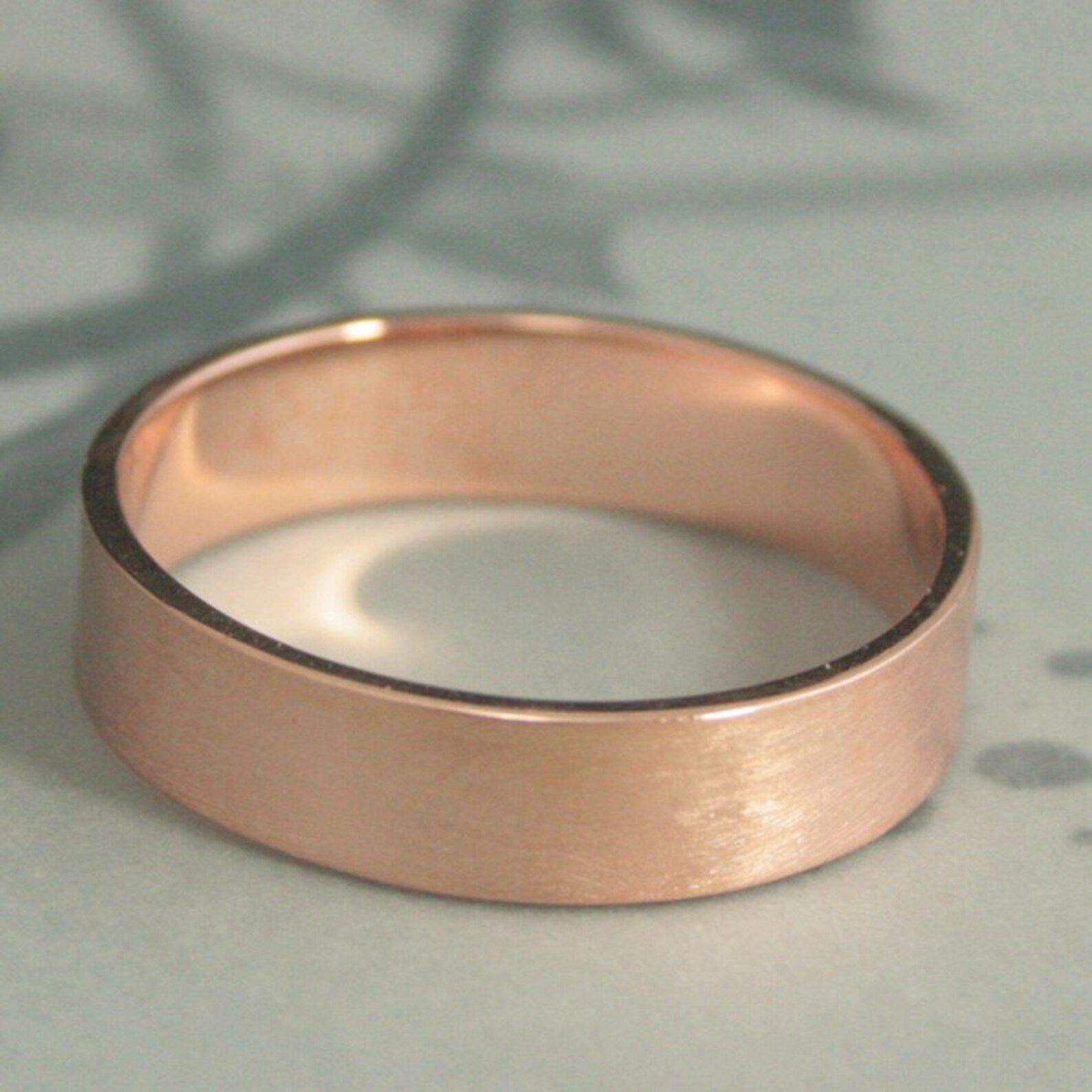 Solid 14K Gold Modern Wedding Band Set5mm & 3mm Straight and | Etsy