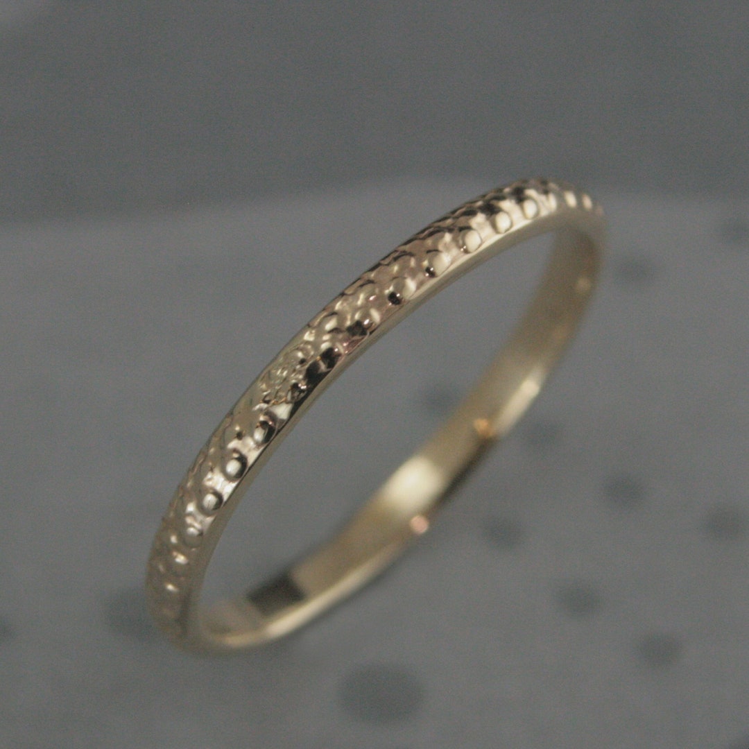 Solid Gold Dots Ring Pointillism Art Ring Modern Band 80's Style Ring ...