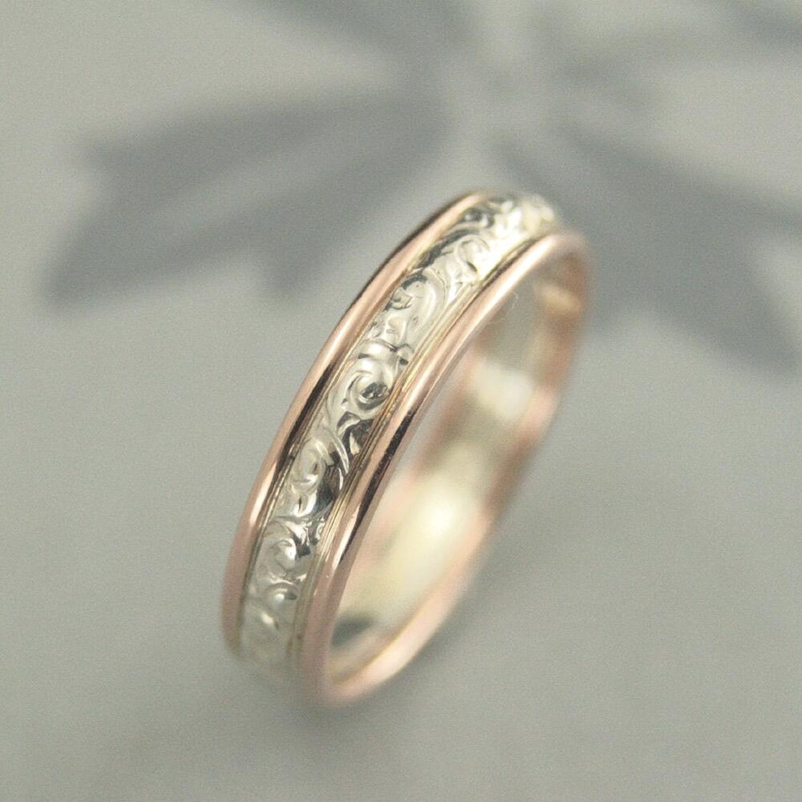 Band Men’s Wedding Ring Women’s Wedding Band Gold and Silver Ring Multi ...