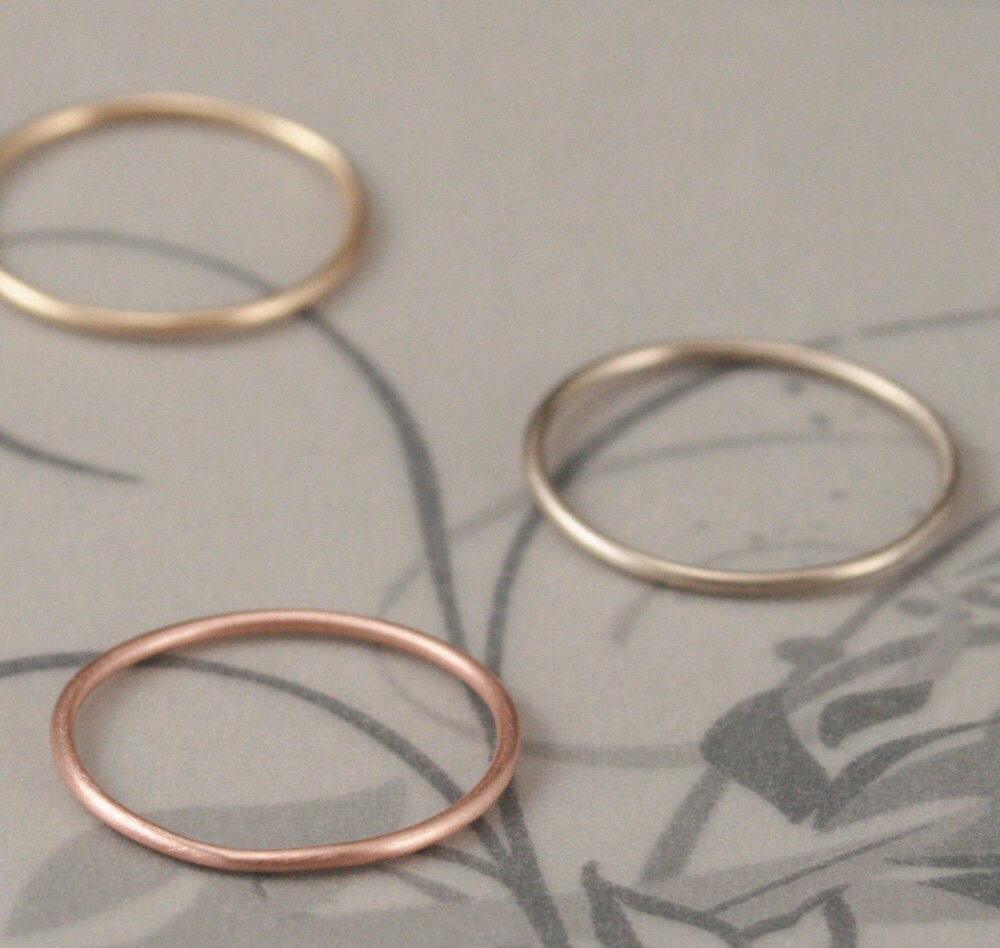 Roll Me Roundsolid 14K Gold Stacking Ringone Round Band in - Etsy
