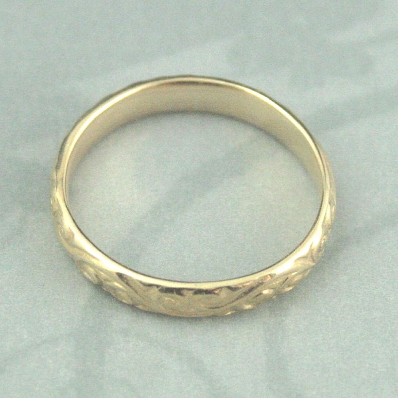 Ring Gold Pattern Band Scrolling Ring Antique Style Band Vintage Style ...