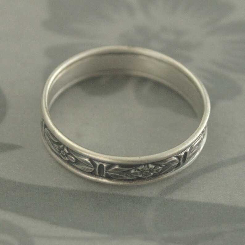 Mens Wedding Ring Silver Romance With an Edge Band Silver Mens - Etsy