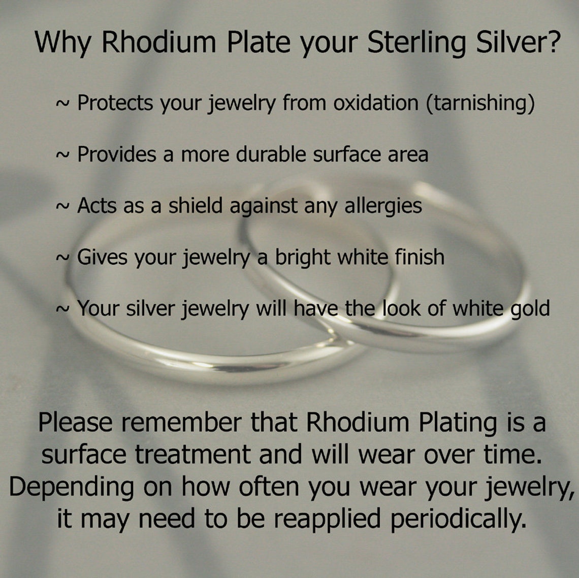 Rhodium Plating White Gold Dip*add on for Sterling Silver Only*rhodium ...
