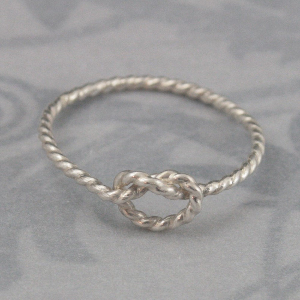 Nautical Knot Love Knot Ring in Solid Sterling - Etsy