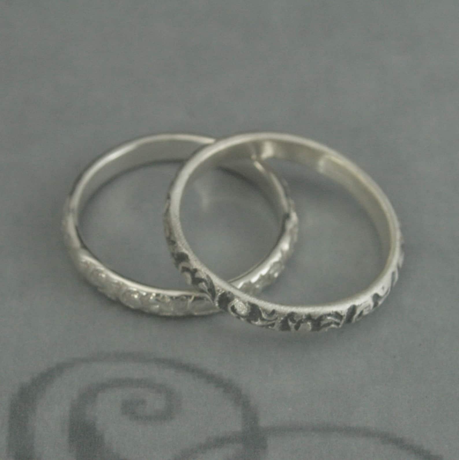 Swirl Ring Vine Band Swirl Embossed Band Pattern Ring Womens | Etsy