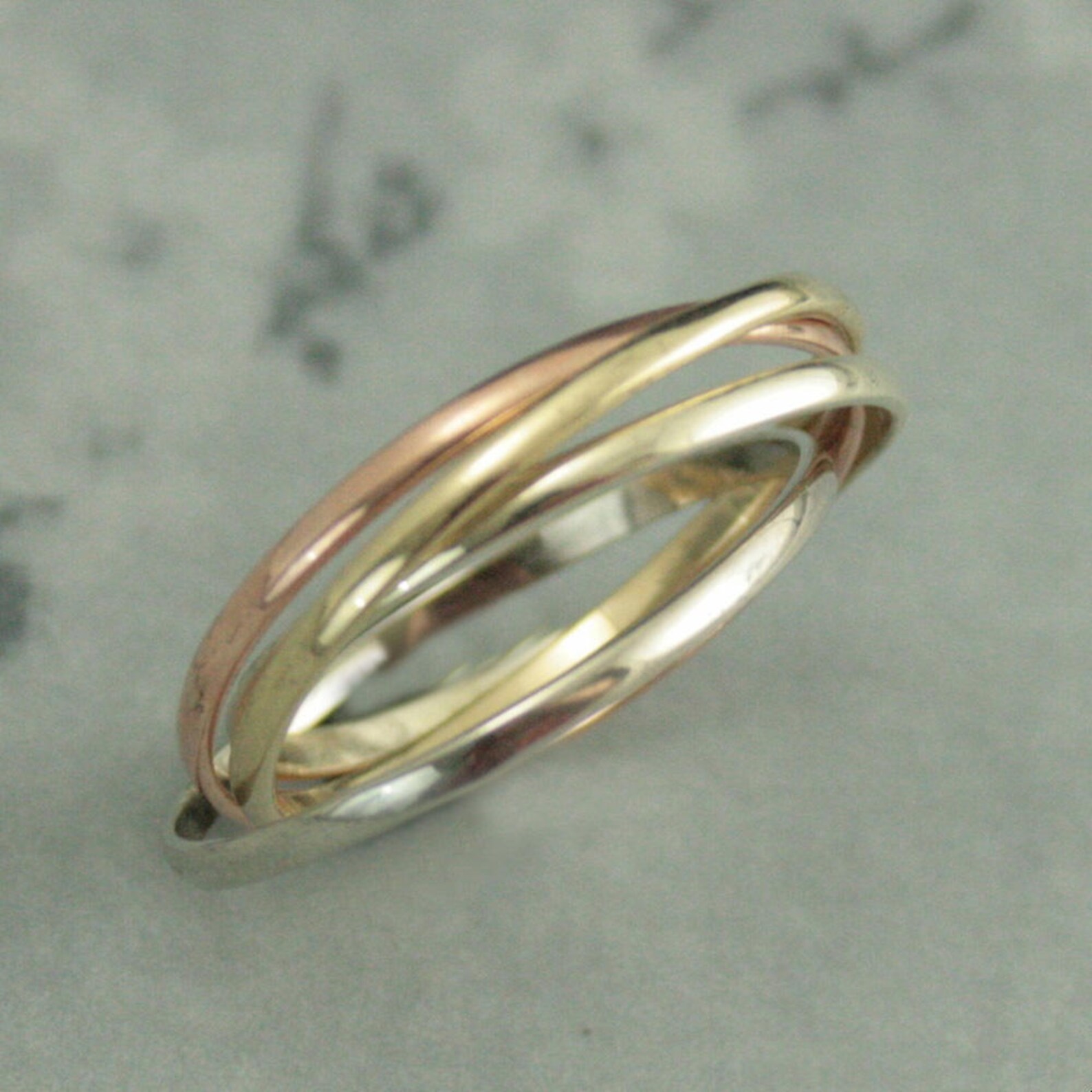 Rolling Ring Multi Color Ring Four Gold Rings 1.5mm Bands - Etsy