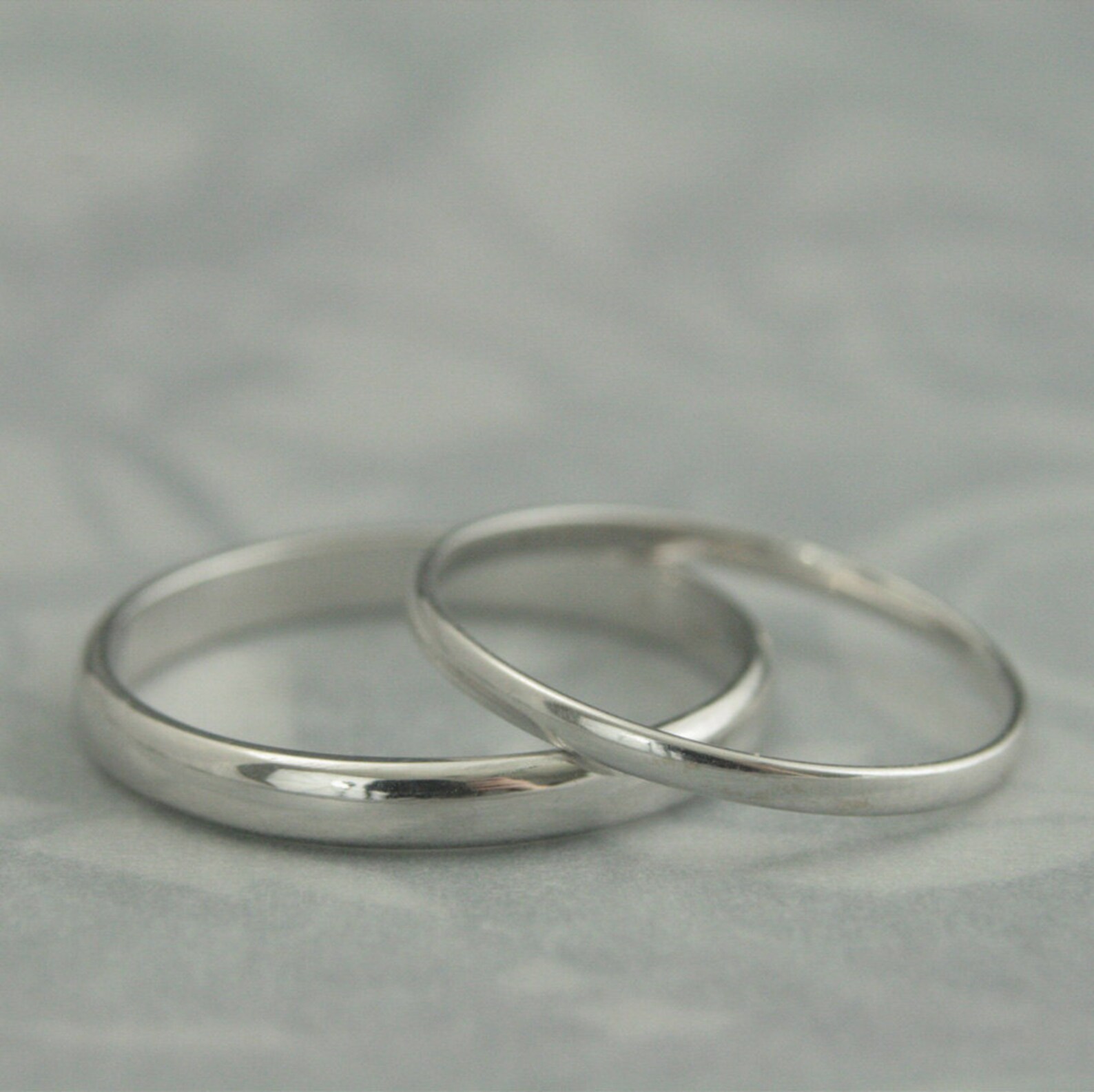 18K Wedding Bands18k White Gold Ringshis and Hers | Etsy