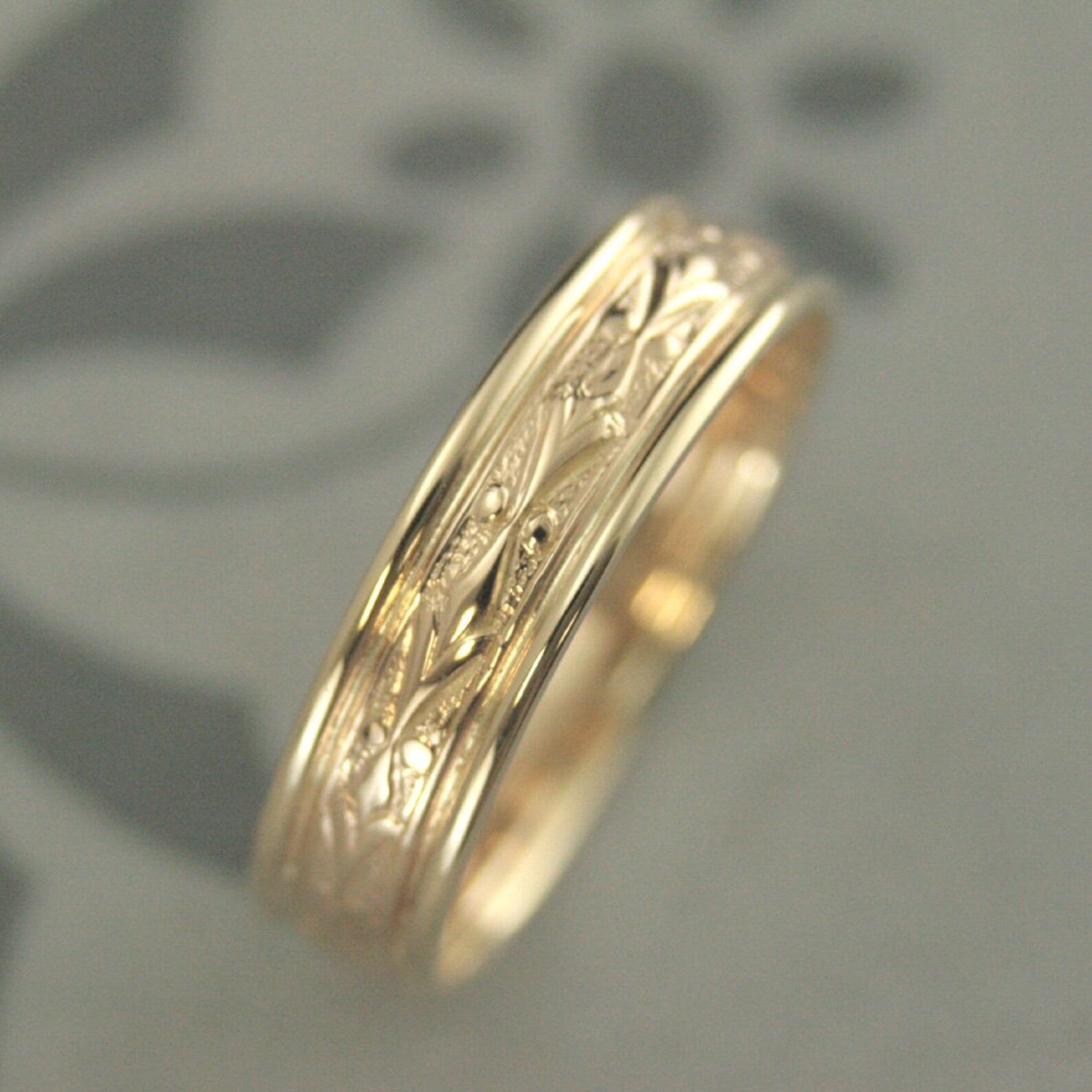 Men's Gold Band Gold Wedding Ring Antique Style Band - Etsy