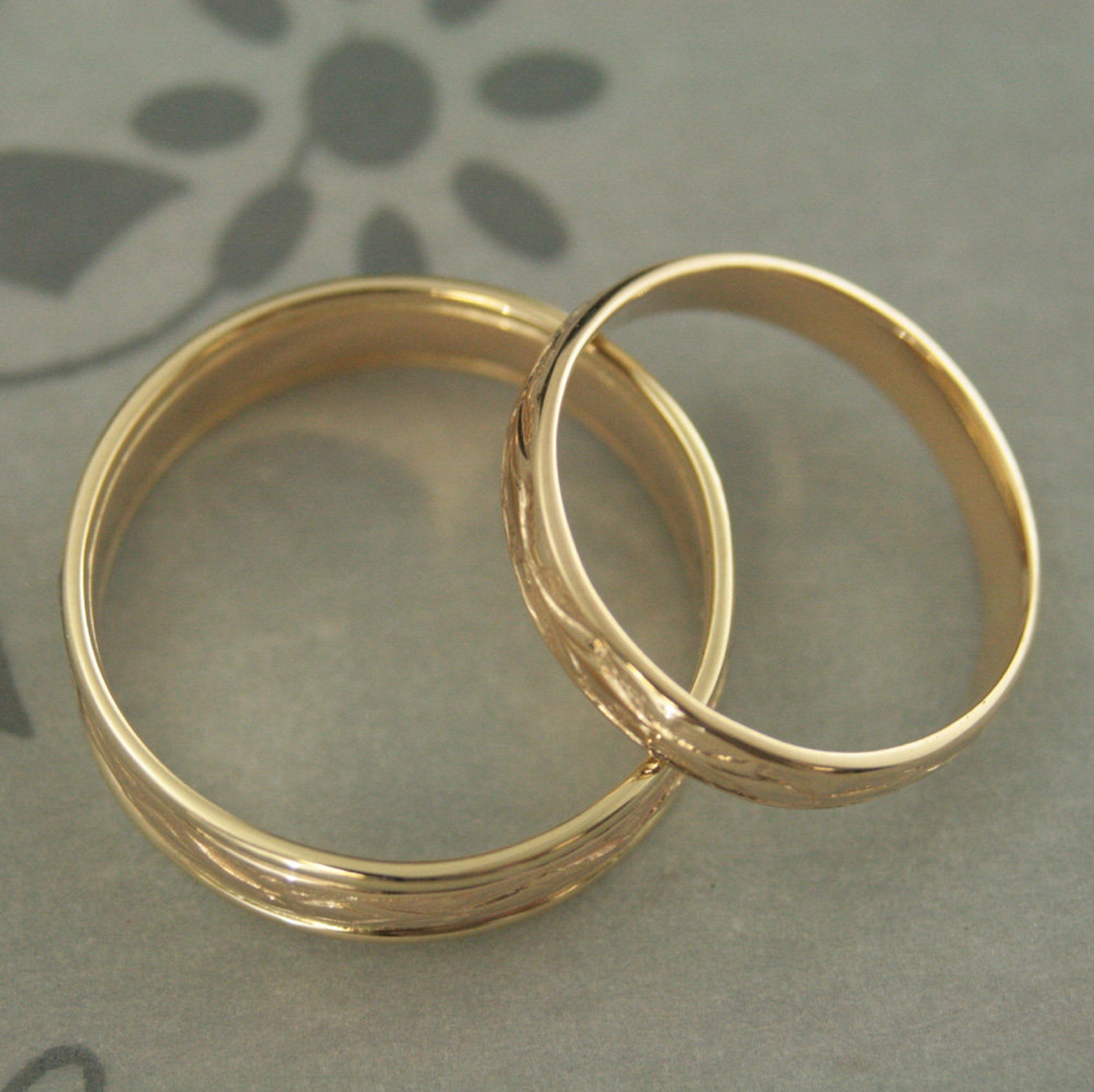 Gold Wedding Set Wedding Band Set Wedding Ring Set 14K - Etsy