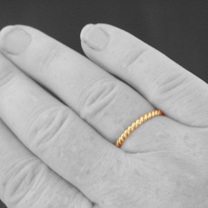Gold Twist Ring Solid 14K Gold Rope Band Yellow Gold Ring Women's Gold ...