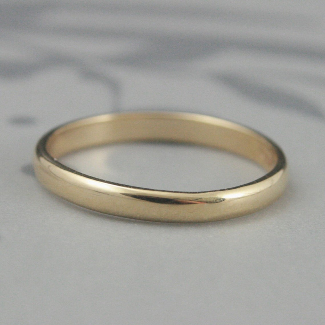 Gold Rings for Women 2.5mm Wide Band 14K Gold Ring Half Round - Etsy