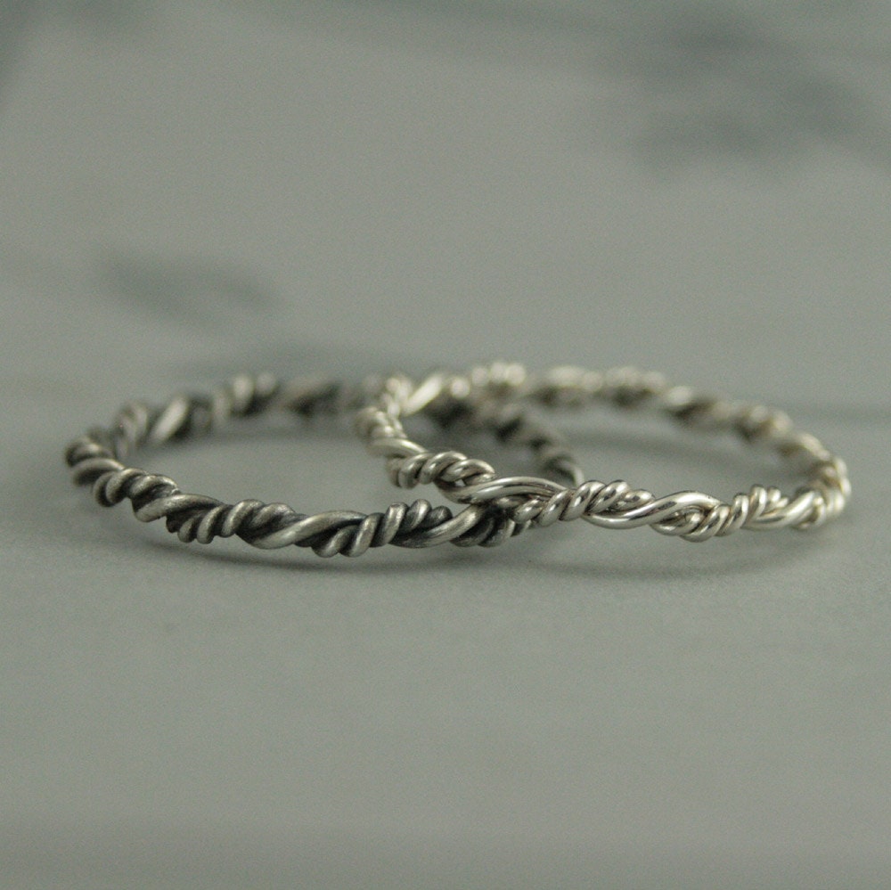 Fancy Twist Ringsilver Twist Bandsilver Twist Ringrope - Etsy