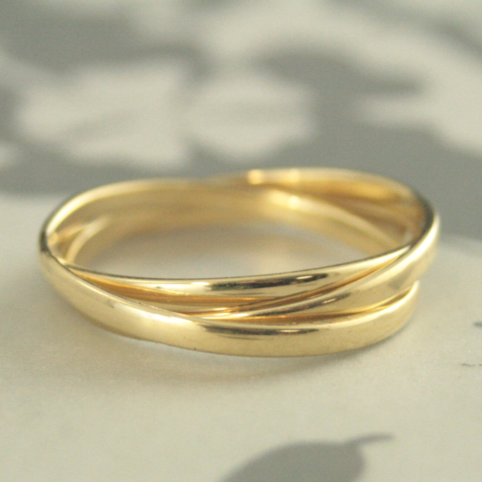 18K Rolling Ring Three Band Rolling Ring 1.5mm Skinny Minnie | Etsy