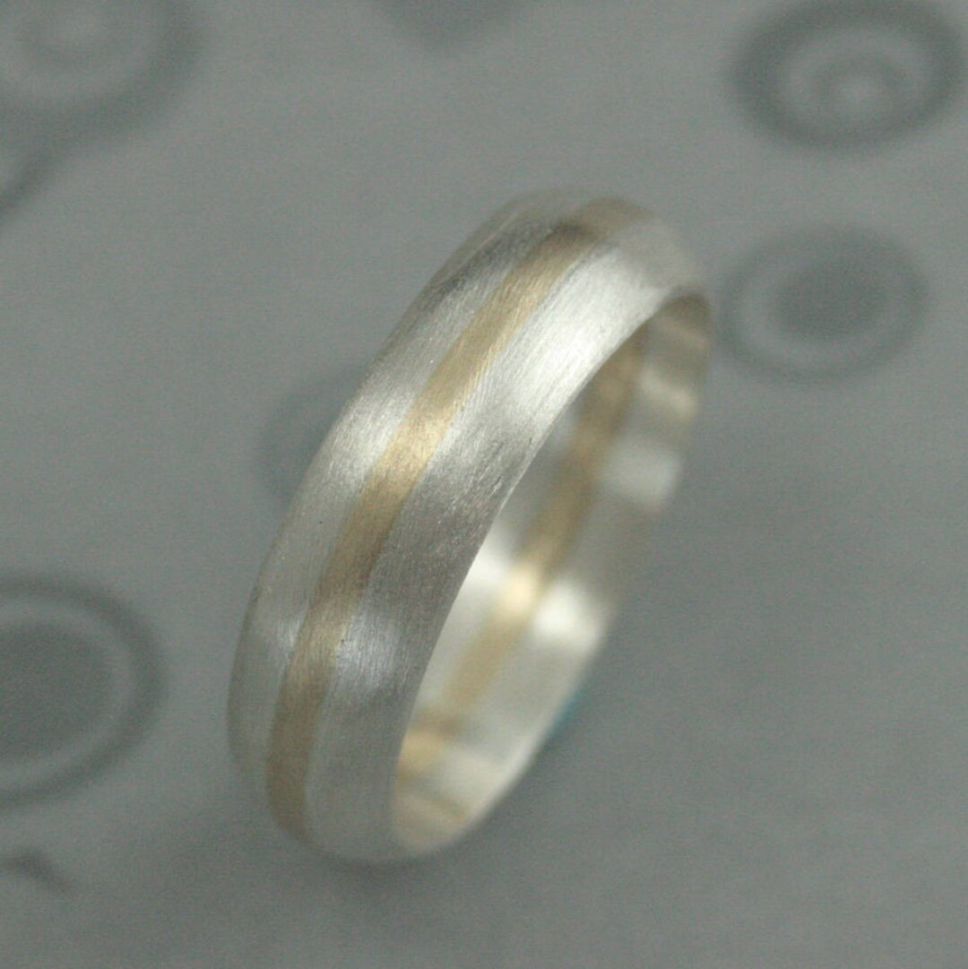 Band Pinstripe Ring Grooms Band Mens Wedding Ring 6mm Band Two - Etsy