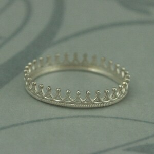 Sterling Silver Princess Crown Ringcrown Wedding Bandcrown - Etsy