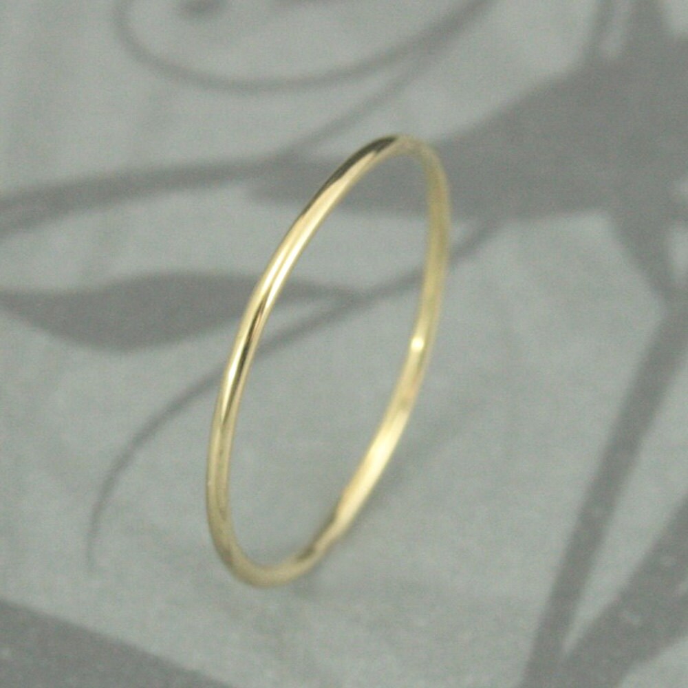 Roll Me Round Solid 18K Gold Stacking Ring One Round Band in | Etsy
