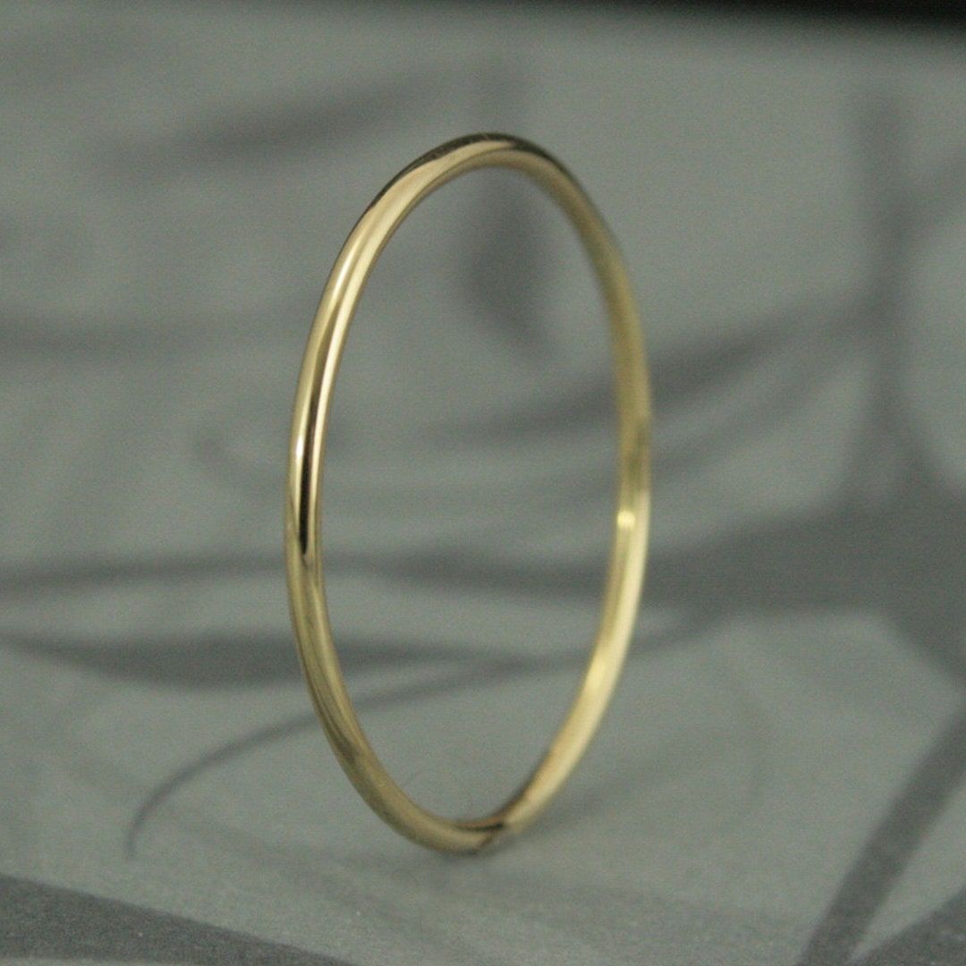Roll Me Round Solid 18K Gold Stacking Ring One Round Band in Your ...