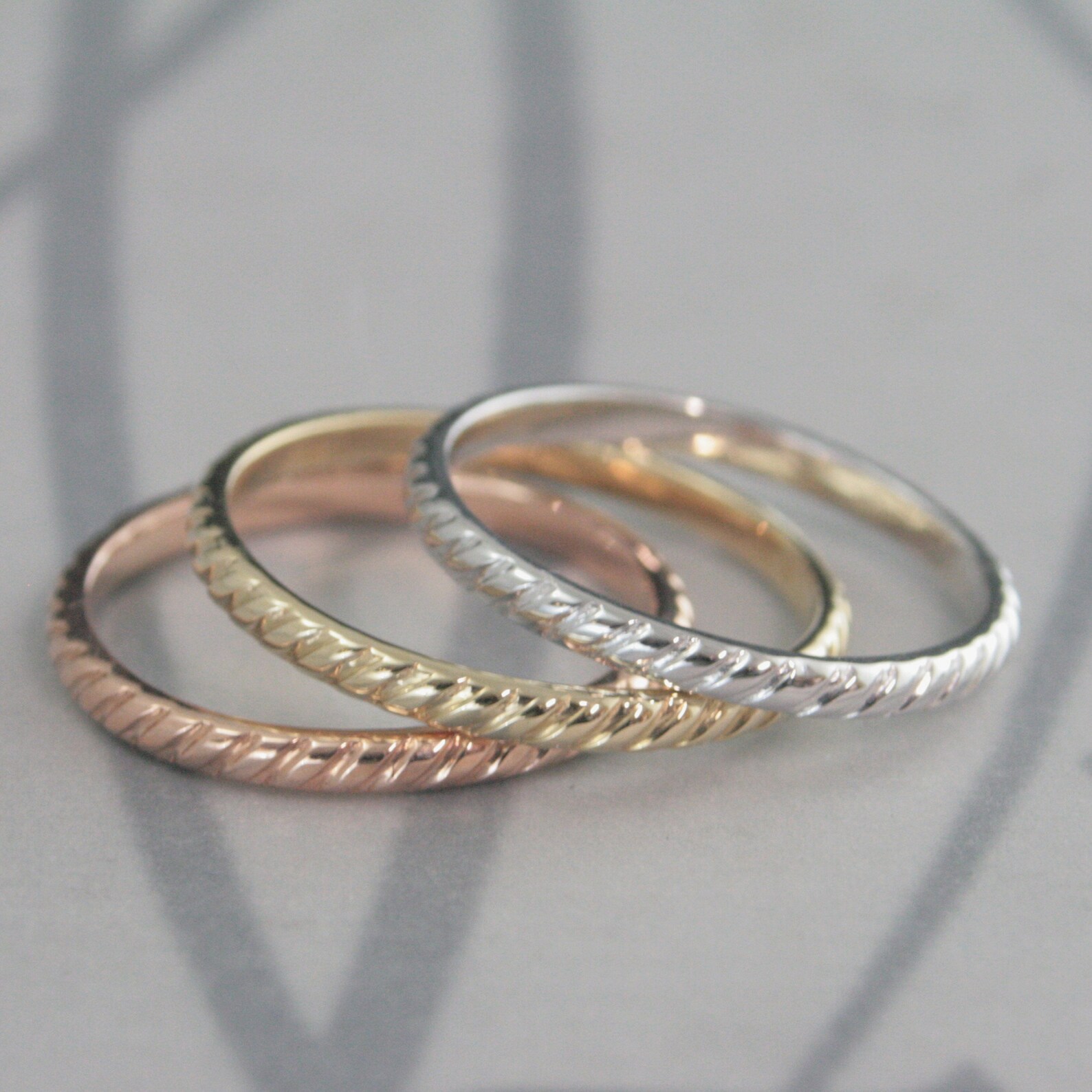Yellow Gold Twist Ring Gold Rope Band Women's Wedding Ring - Etsy