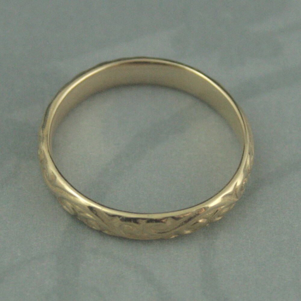 Ring Gold Pattern Band Scrolling Ring Antique Style Band - Etsy