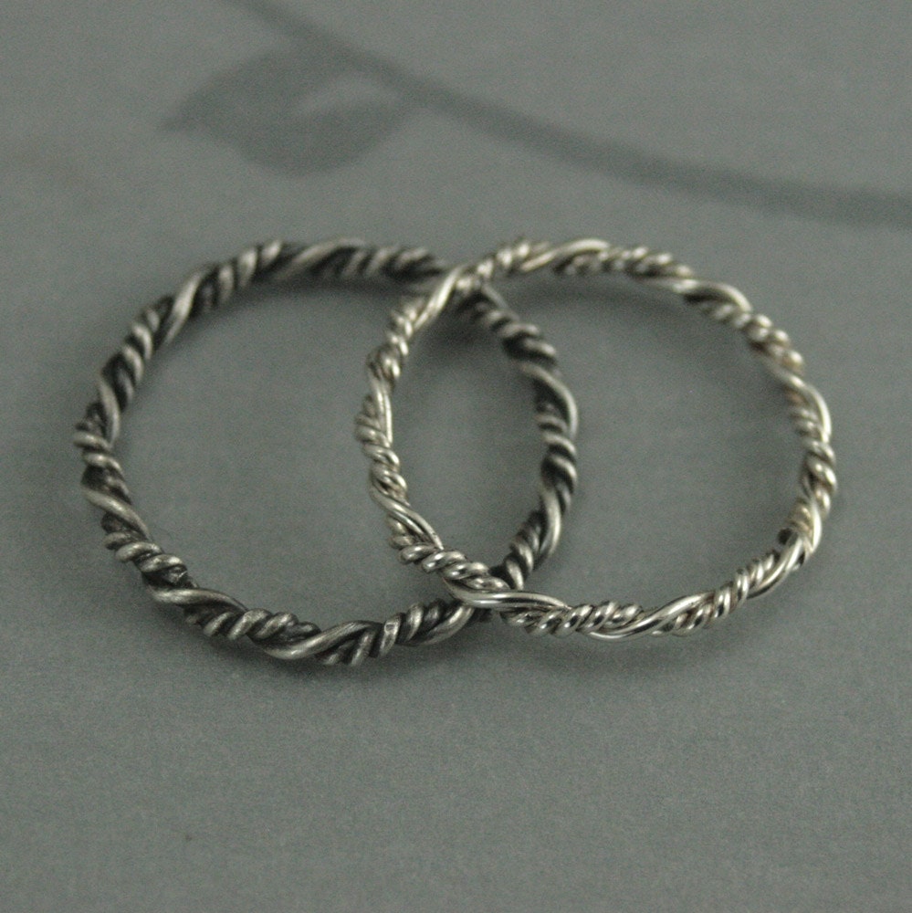 Fancy Twist Ringsilver Twist Bandsilver Twist Ringrope - Etsy