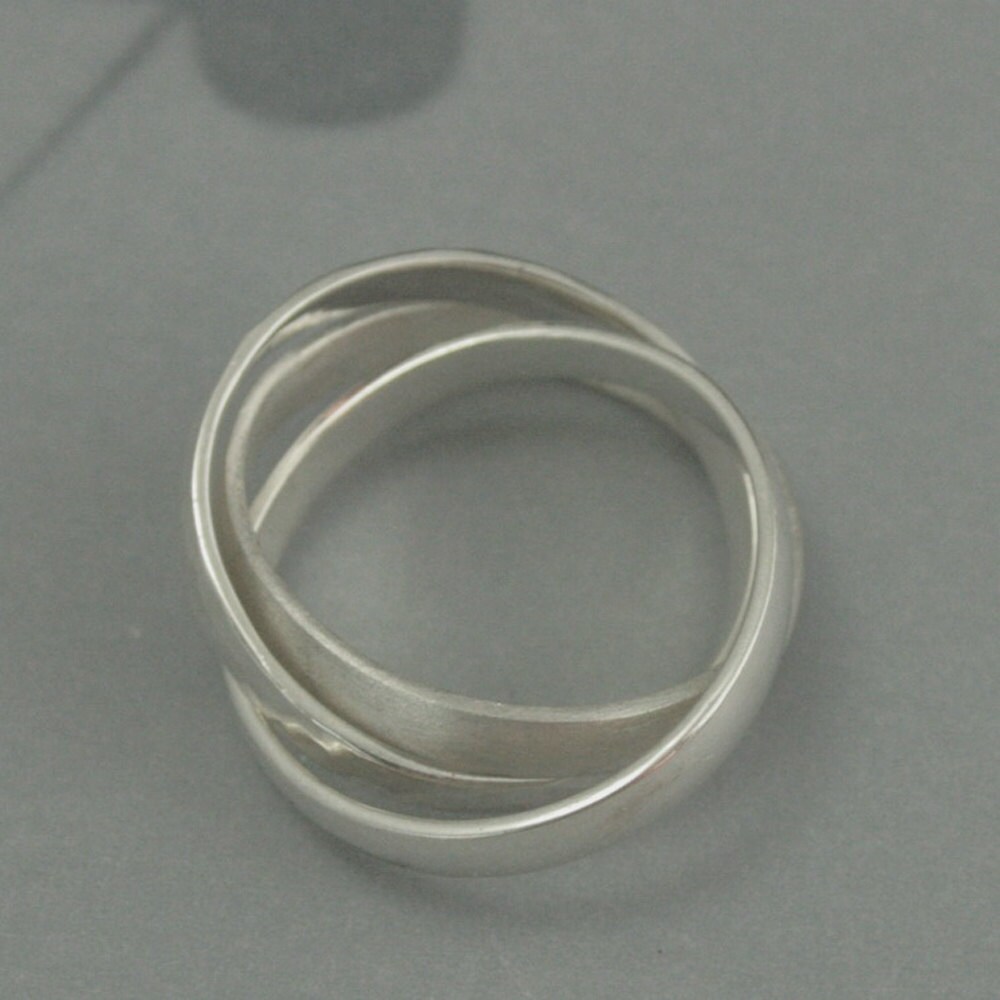 Wide Rolling Ring in Sterling Silver3mm Wide Tri Textured | Etsy