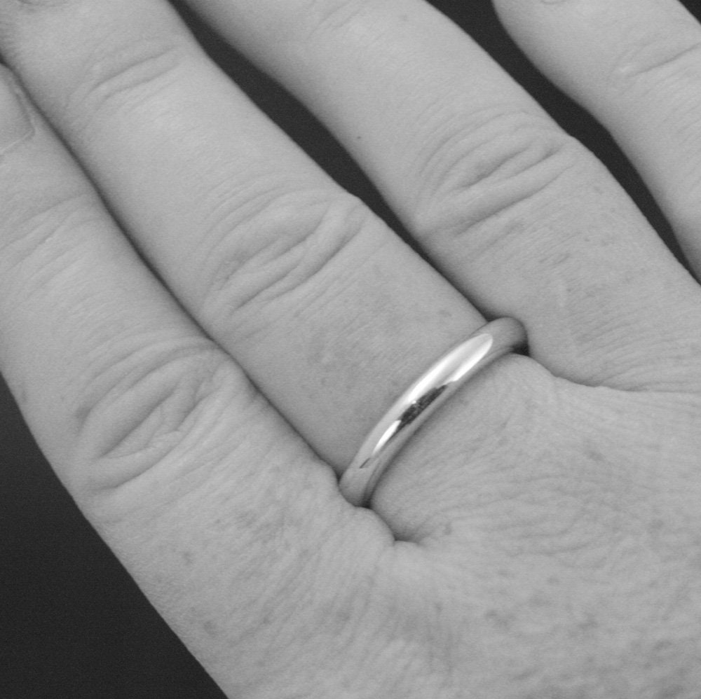 Band Full Round Ring Rounded Band 3mm Ring Silver Stacking - Etsy