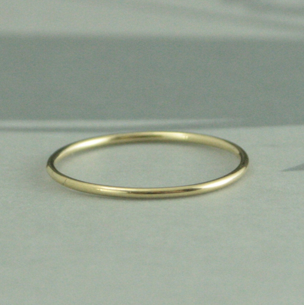 Women's Gold Wedding Band1mm Round Gold Ring10k Yellow - Etsy