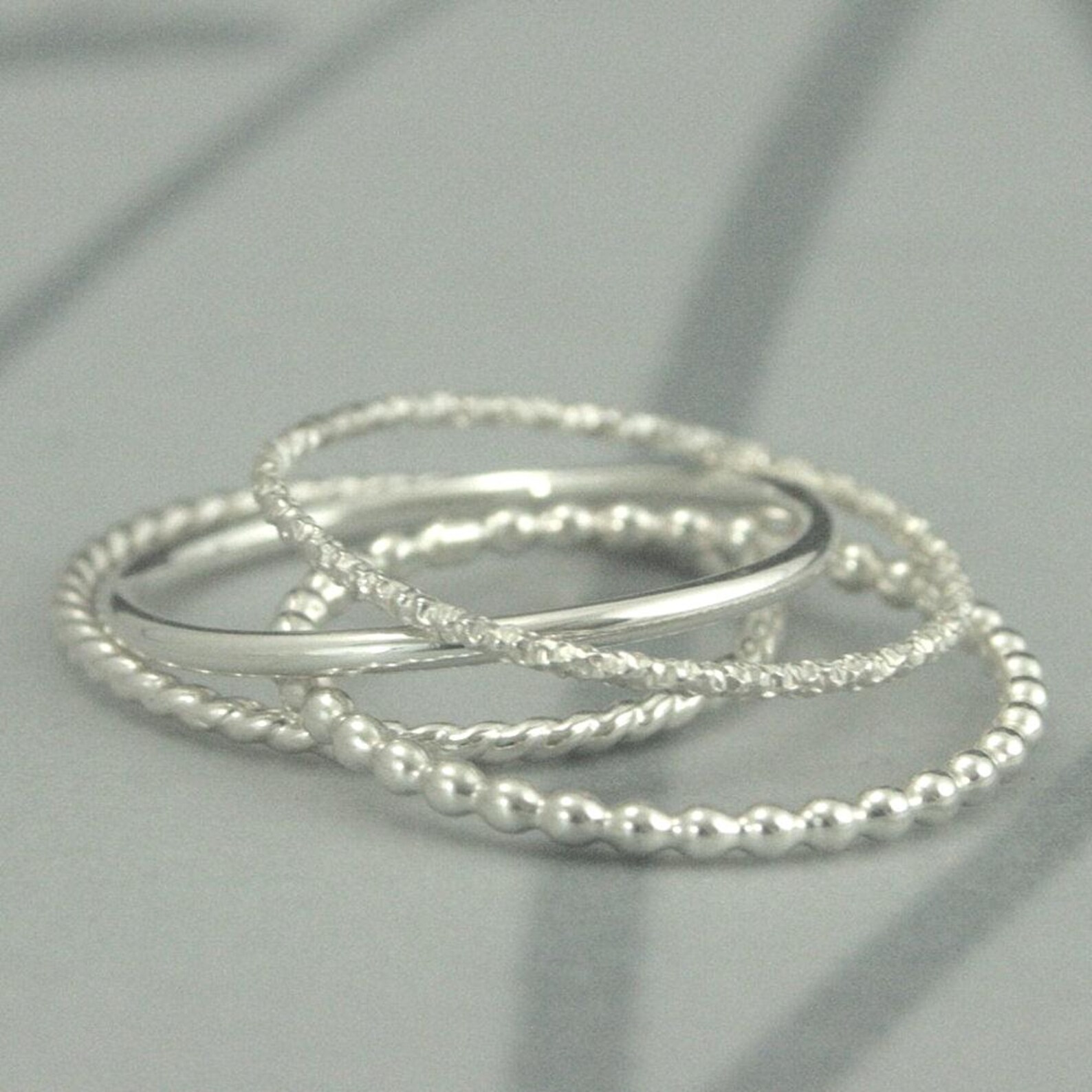 Tinsel Ring--tiny Sterling Silver Textured Stacking Ring--sterling ...