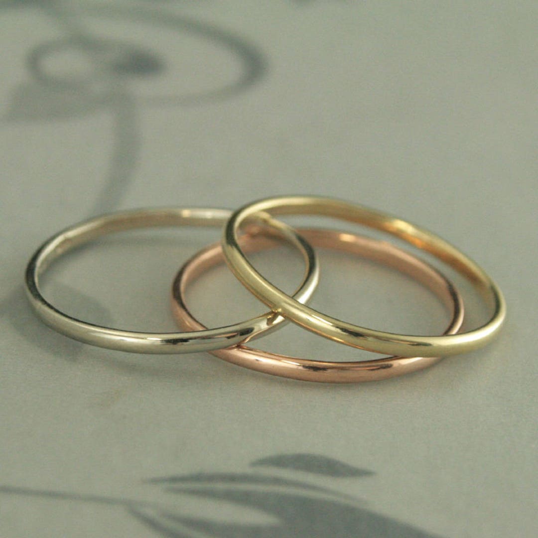 Tricolor Stackers~gold Stacking Rings~gold Stacking Bands~tricolor Gold ...
