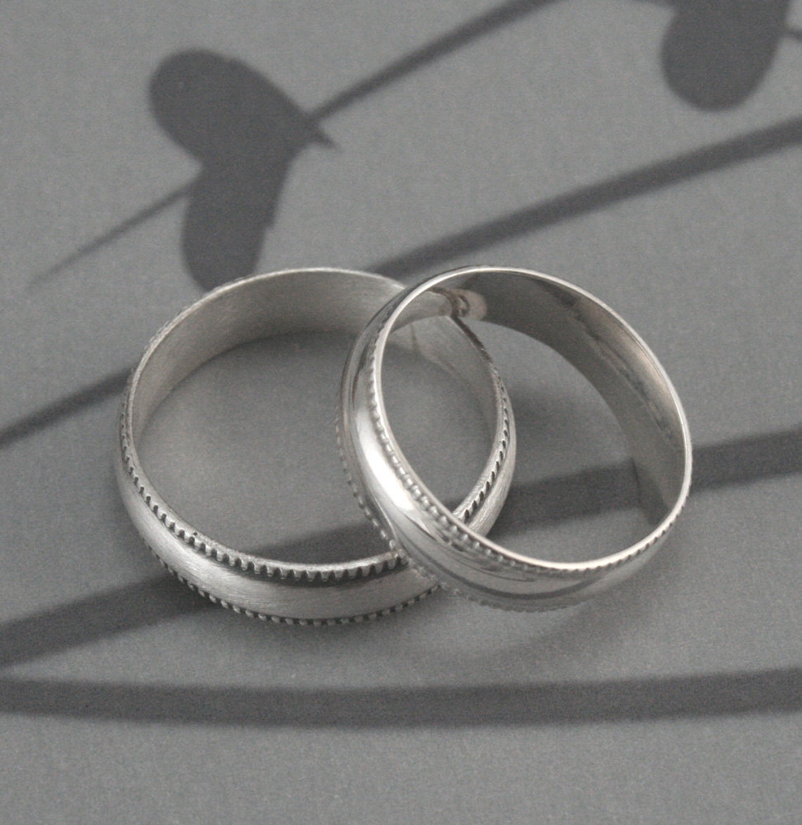 Mens Wedding Ring Not Quite Plain Jane Sterling Silver Ring | Etsy