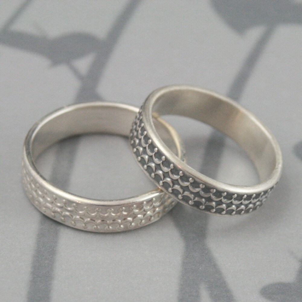 Shadow Crown Band Solid Sterling Silver Crown Ring Flat Edge | Etsy