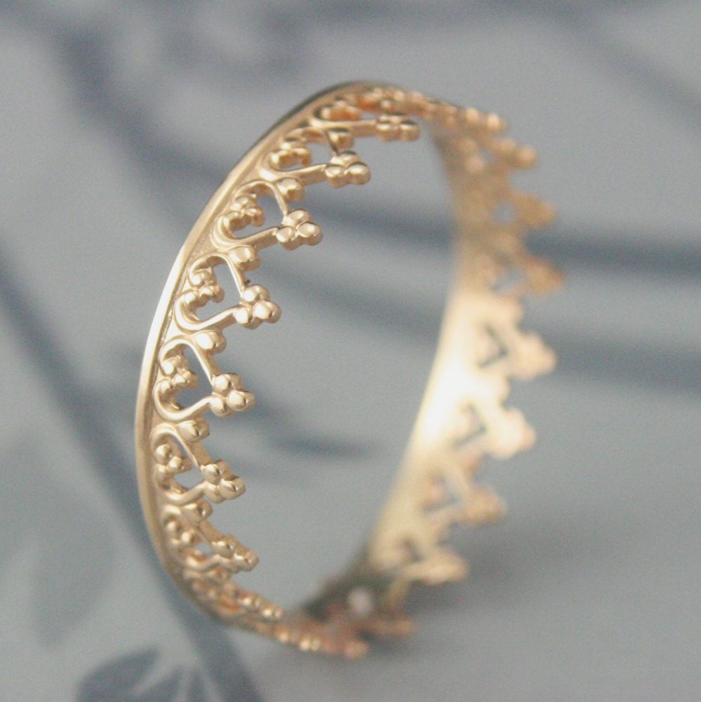 Crown Ringsolid 14K Yellow Gold Crown Ringcrown - Etsy