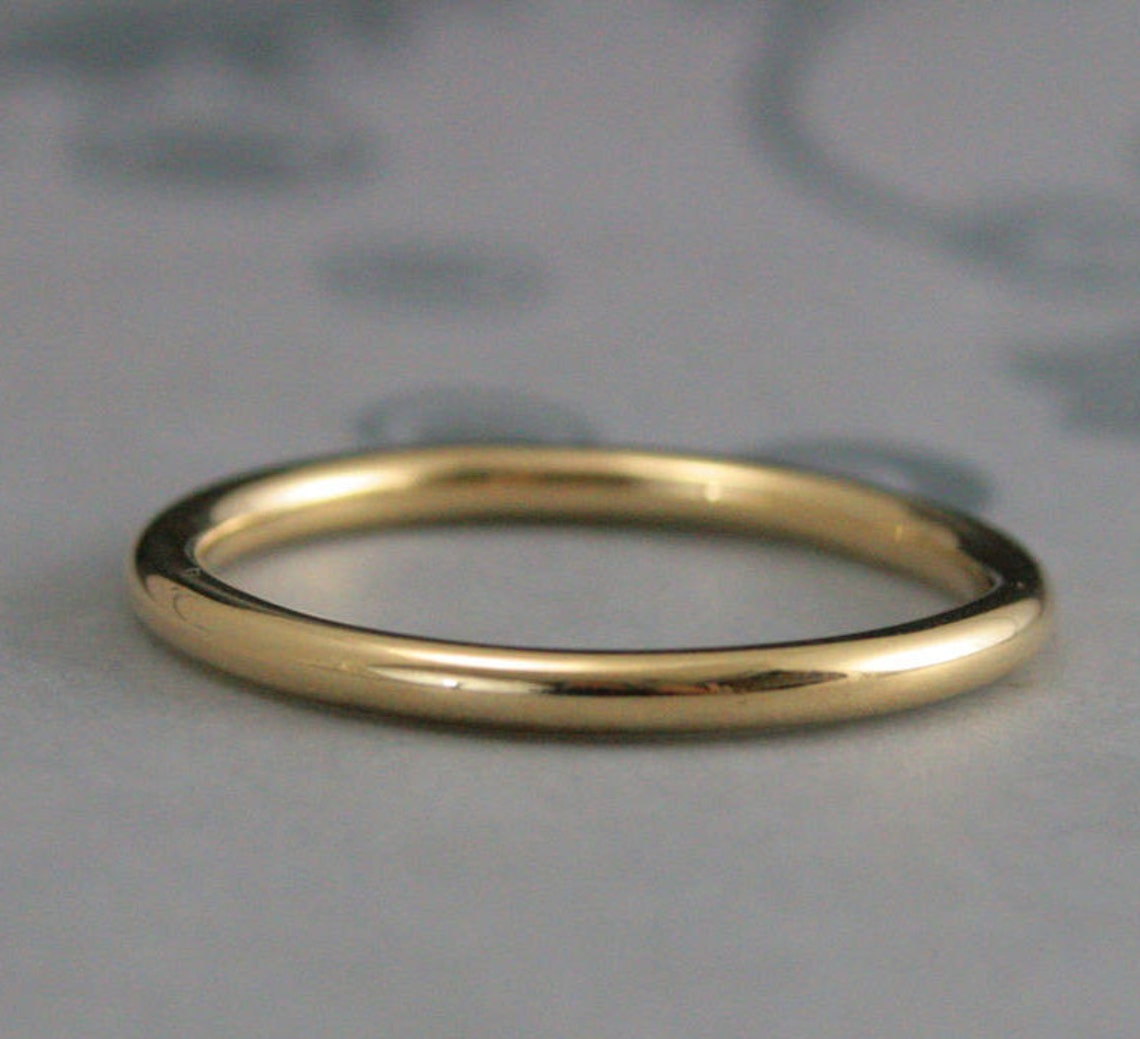2mm Full Round Bandsolid Gold Bandsolid Gold Ring14k Gold - Etsy