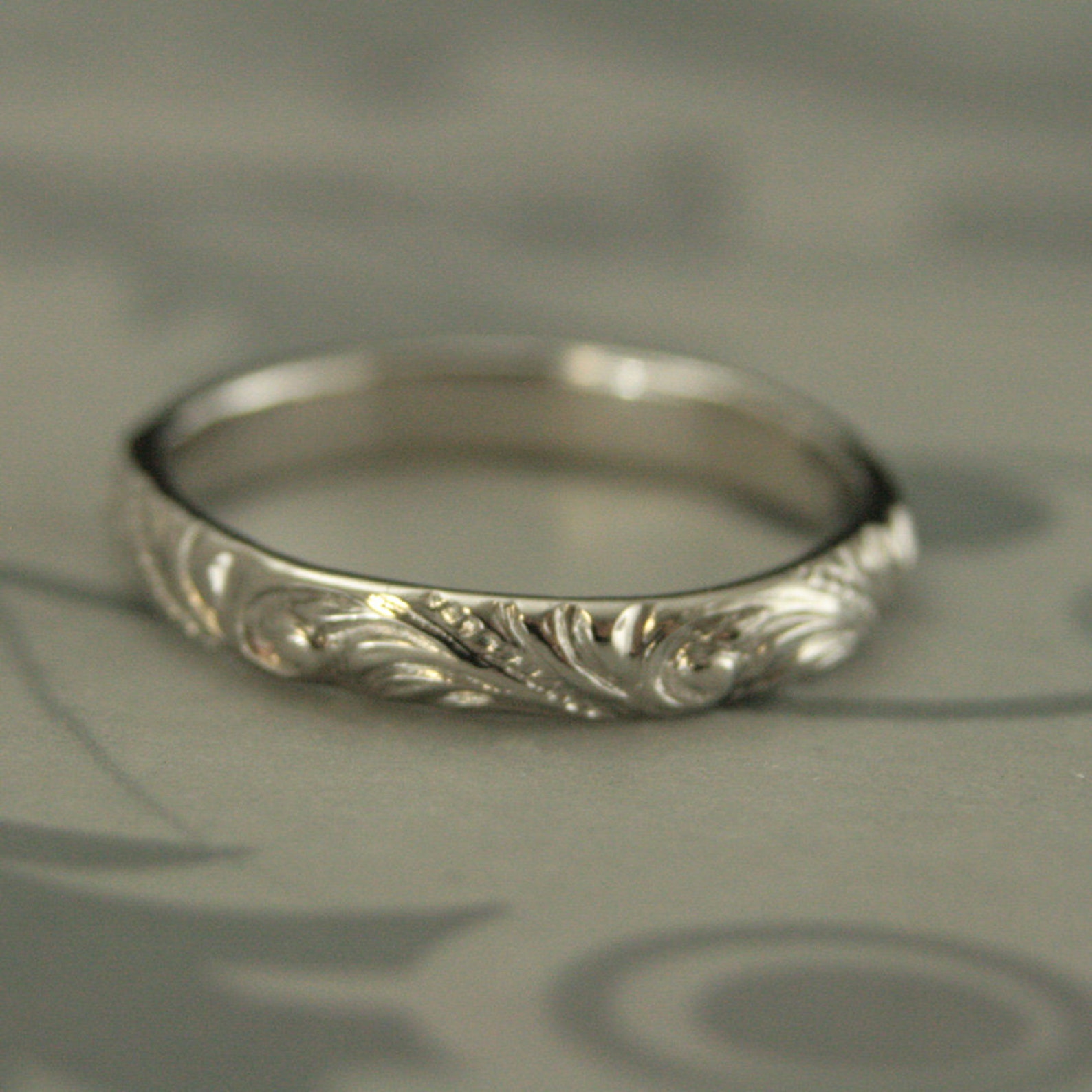 Platinum Wedding Band Vintage Style Band Women's Platinum Ring Florence ...