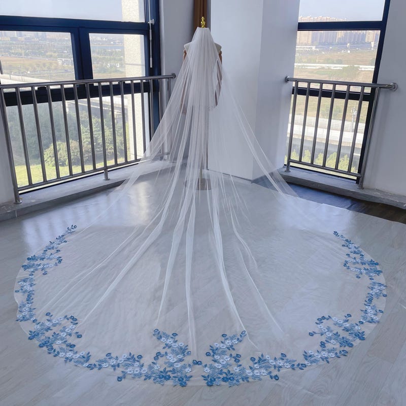 Royal Blue Wedding Veil - Etsy