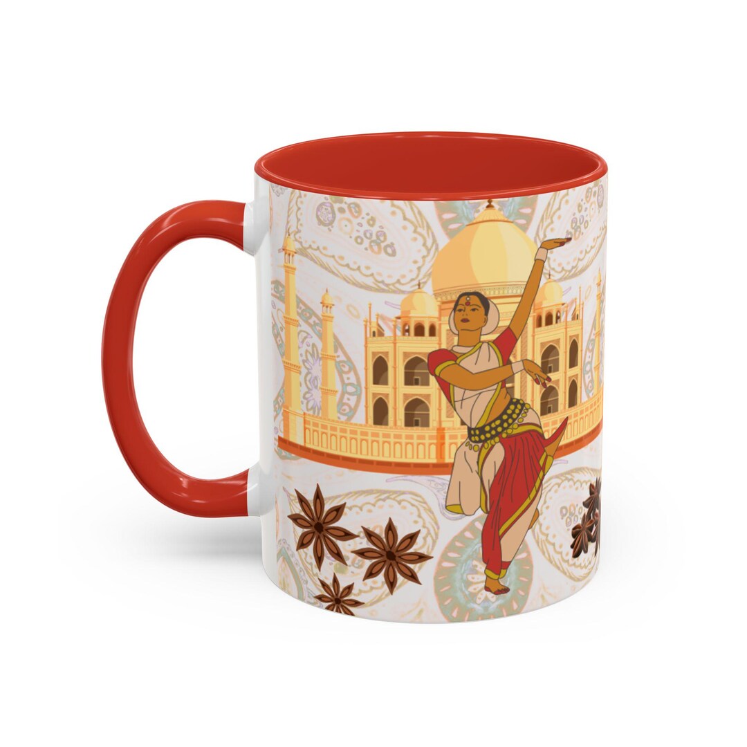 MUG Taj Mahal India Mug, Indian Dancer Coffee Chai Cup, Indian Culture ...