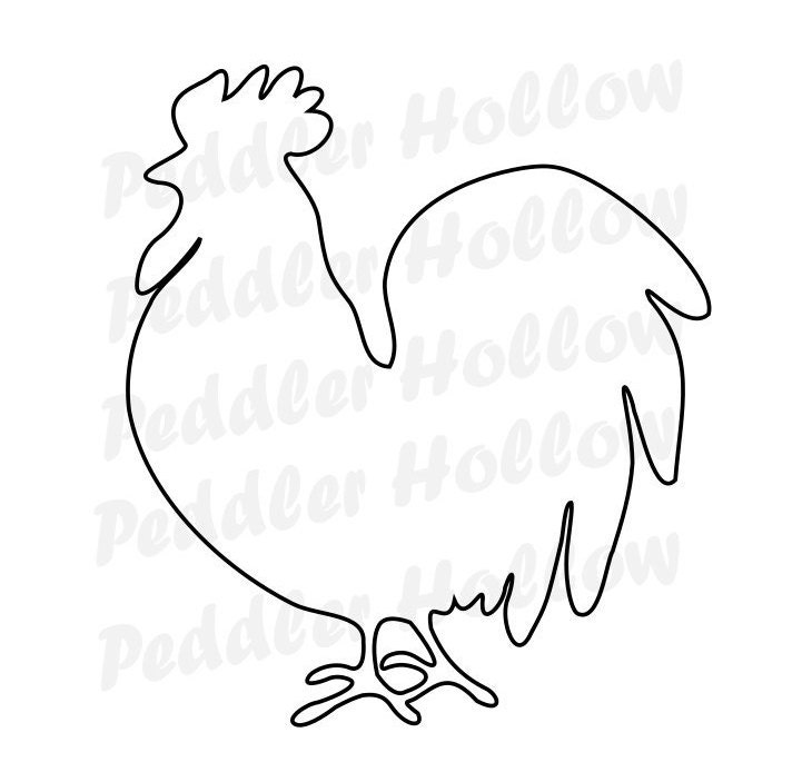 Rooster Silhouette Cut File SVG PDF for Woodworking, Lasercut, Scroll ...
