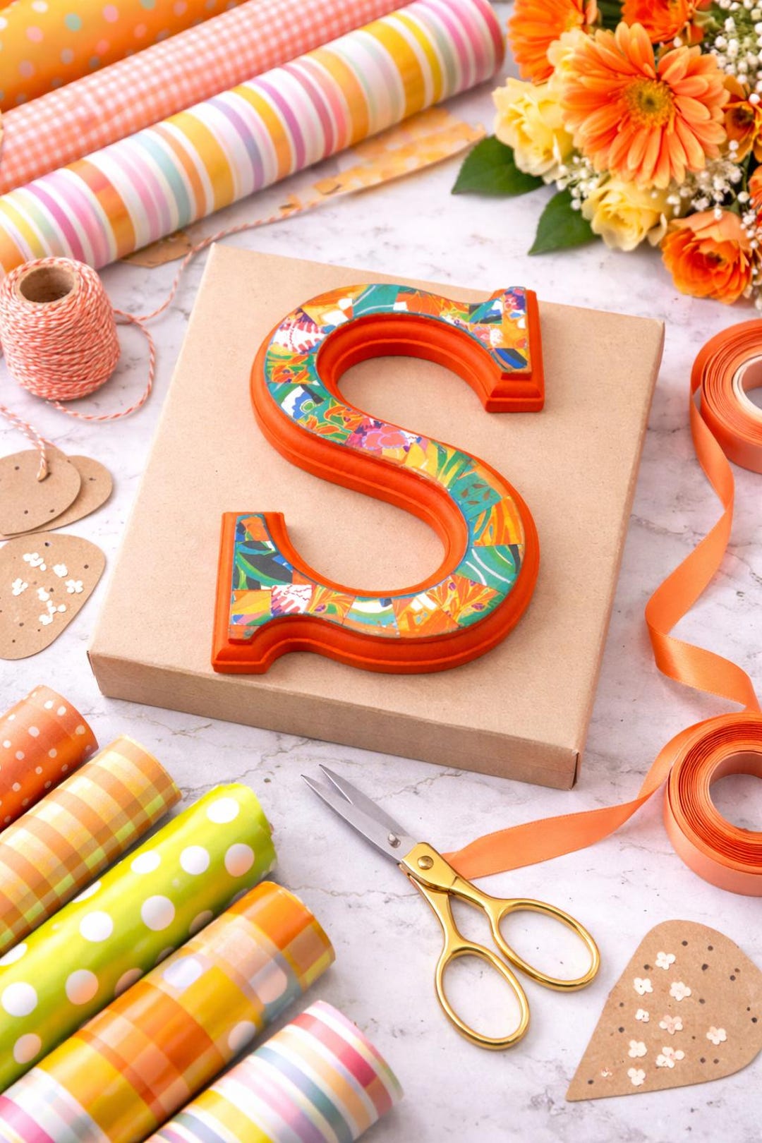 Wall Letter S Decor – Handmade 6 Inch Collage Wood Initial - Etsy