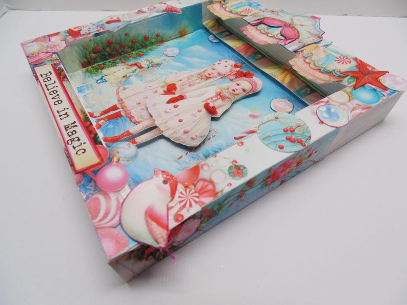Believe in Magic Christmas Shadow Box – Handmade Holiday Collage Art ...