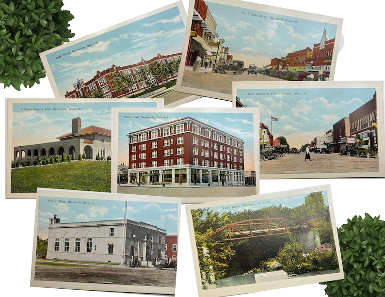 Vintage Post Cards, Set of 7 Oklahoma State Travel Post Cards - Etsy