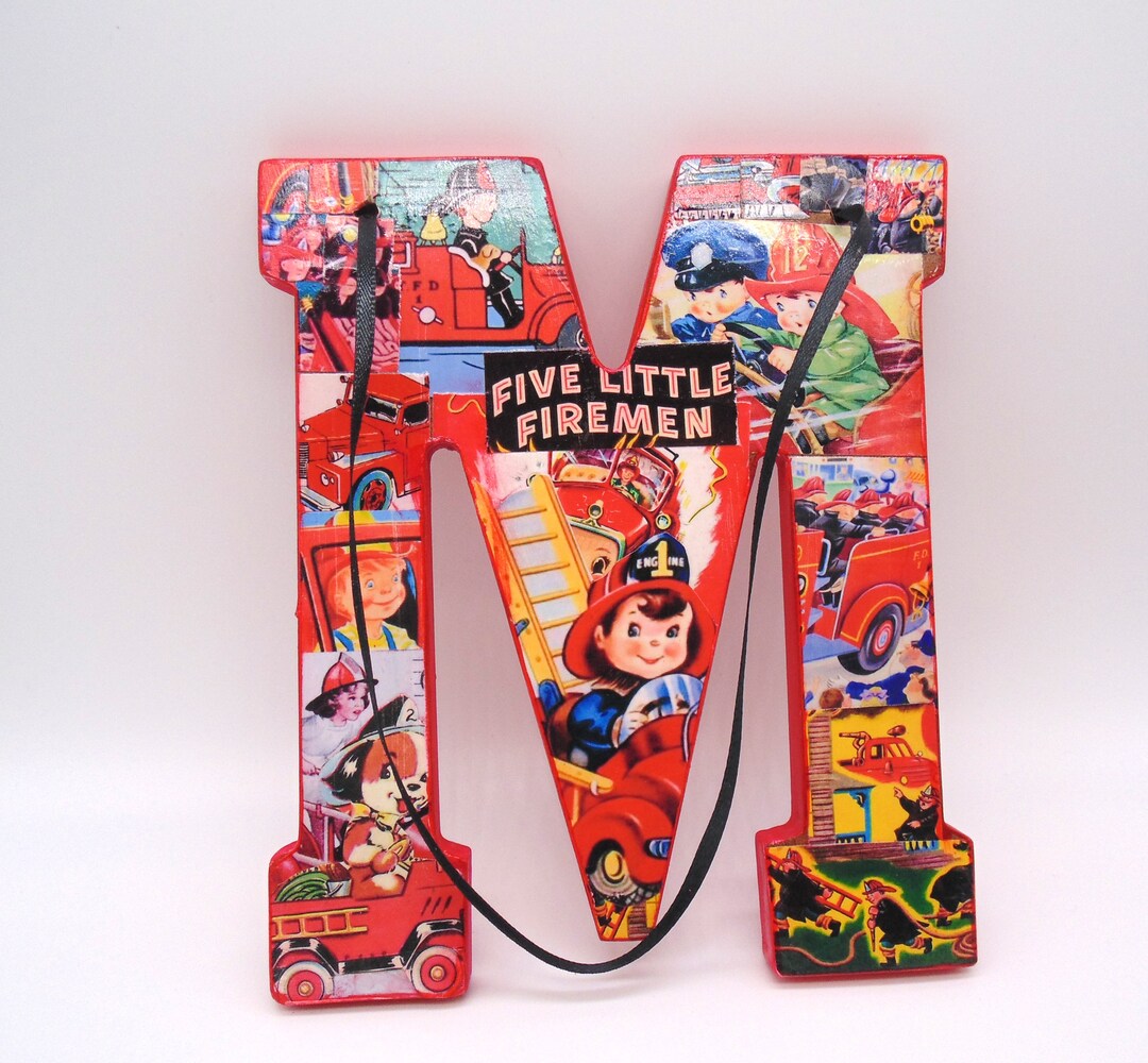 Vintage Fireman Alphabet Letter M - Etsy