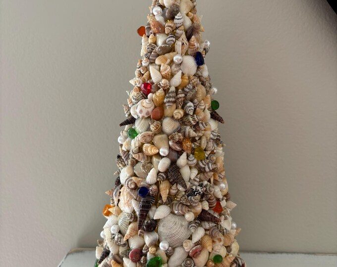 Christmas Tree With Battery Operated Lights, Shells & Seaglass - Etsy