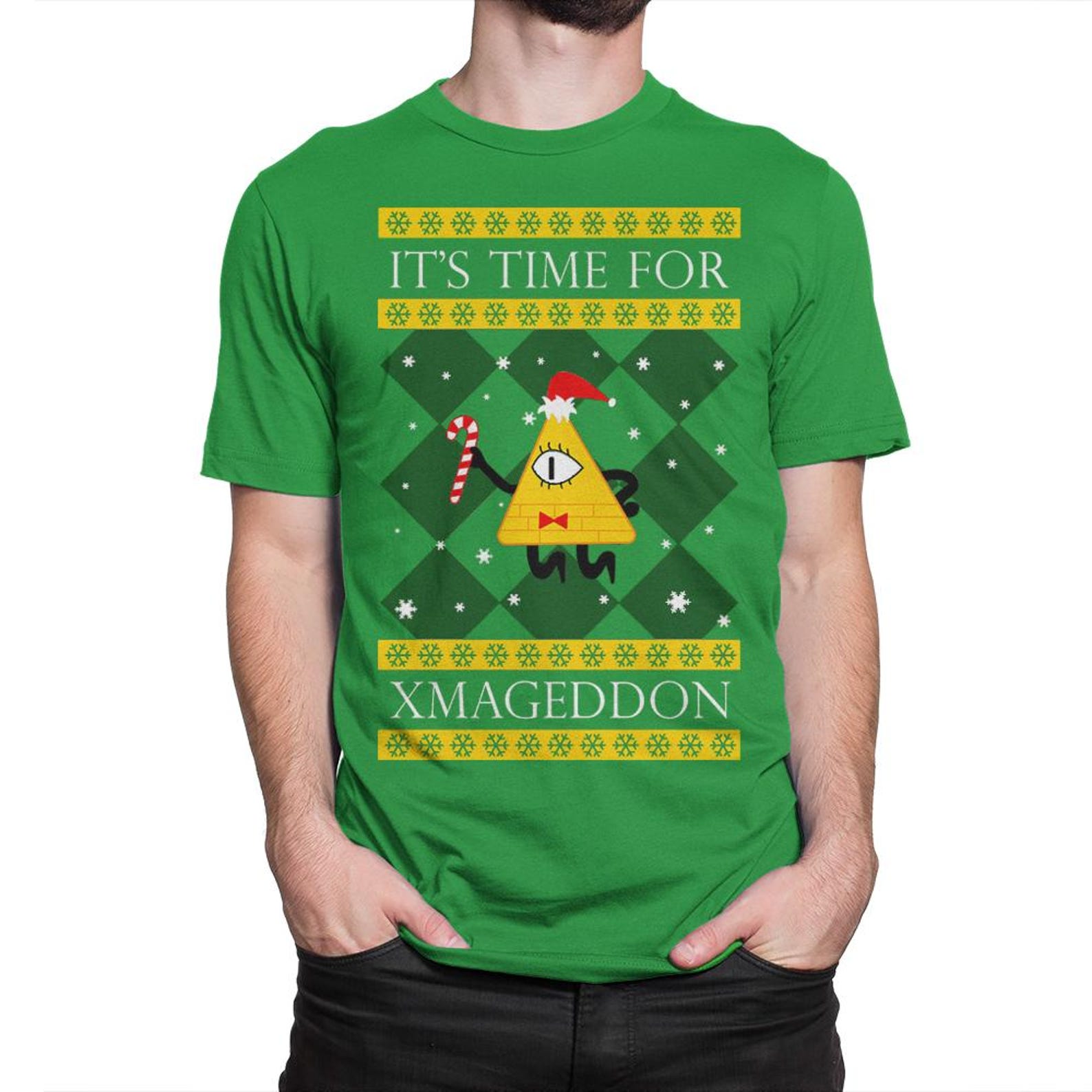 Gravity Falls Bill Cipher Christmas T-shirt, Cool X-mas Shirt, Men's ...