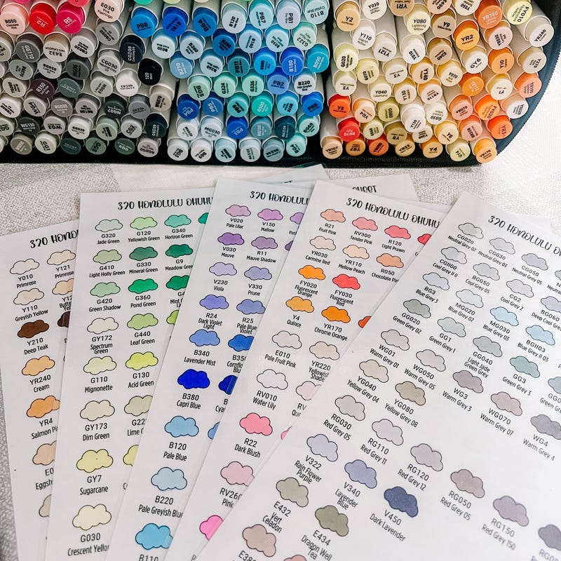 Ohuhu Color Chart - Etsy