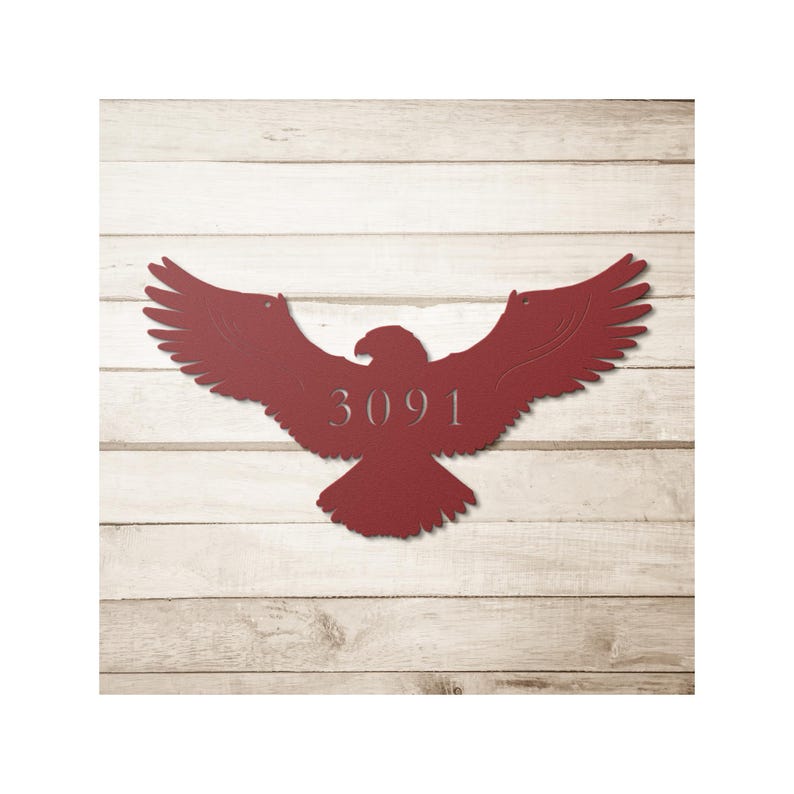 Metal House Number Sign, Eagle Address Sign, Eagle Metal Wall Art ...