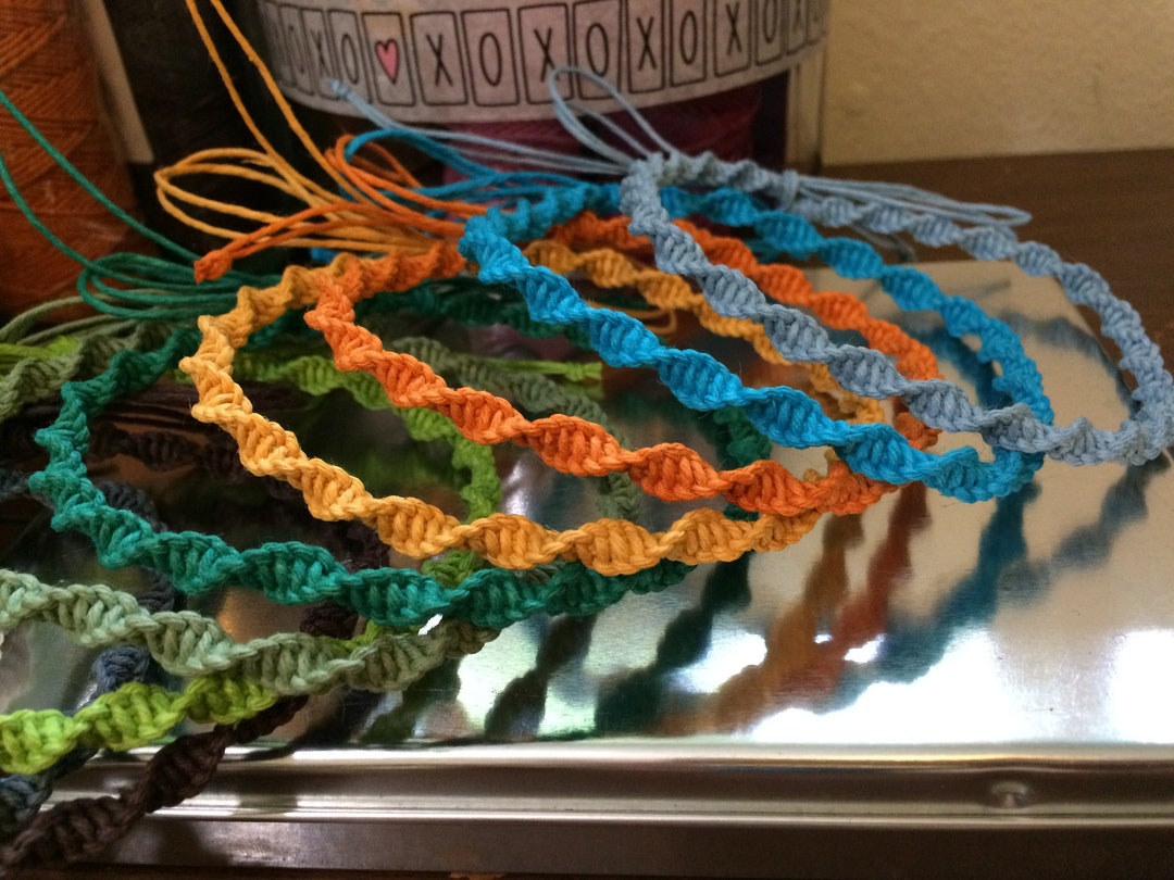 Twister Tall Hemp Sister-handmade Macramé Hemp Bracelets or Anklets ...