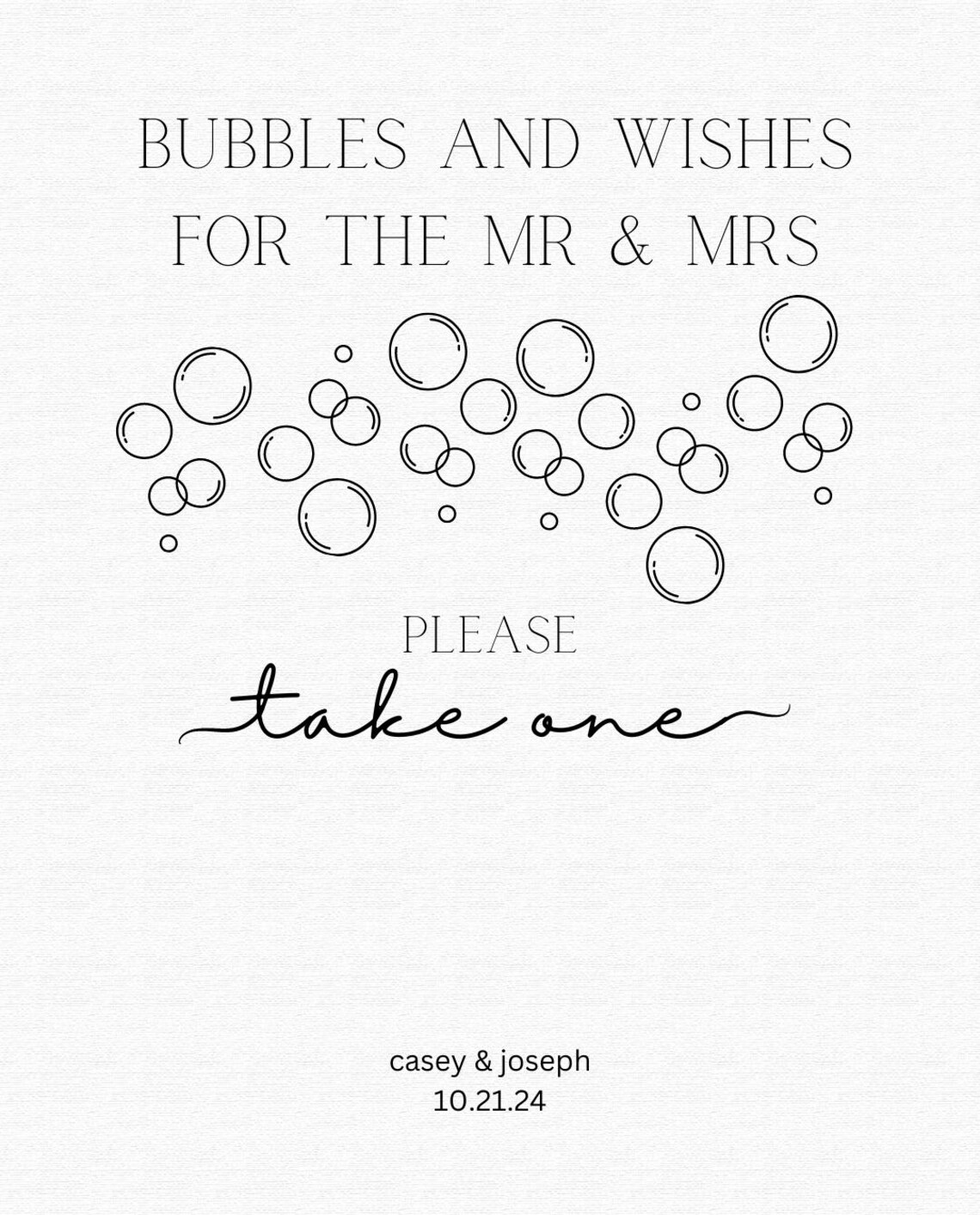 Bubbles Wedding Sign Customizable - Etsy