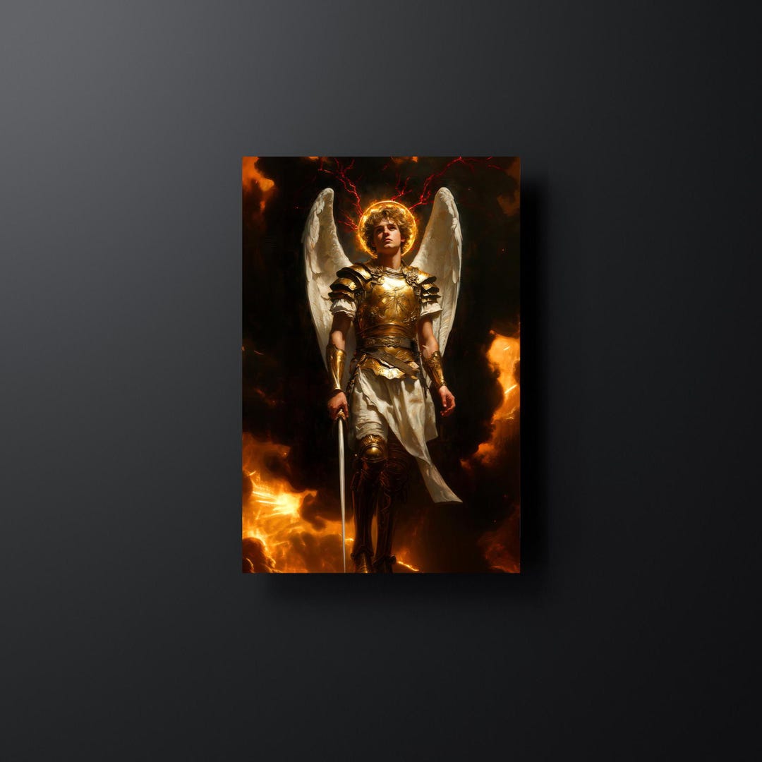 Holy Angel Canvas Print - Stunning Art of an Angel With Sword - Perfect ...