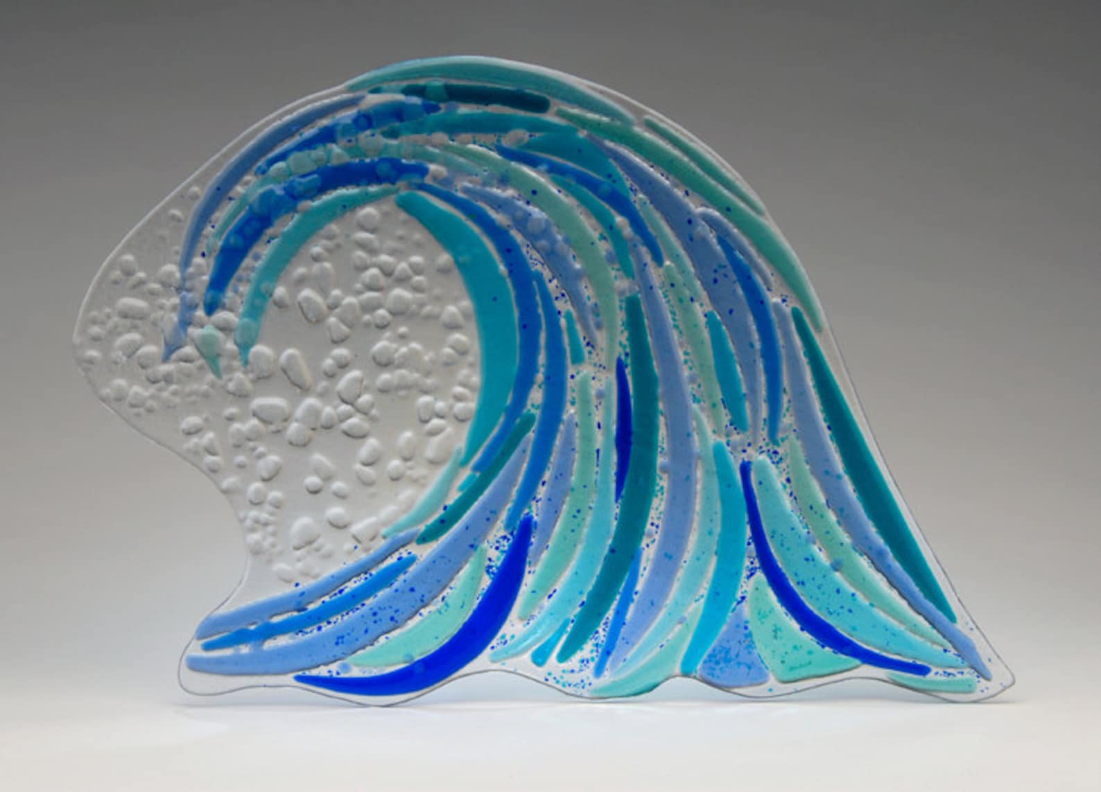 Blue Wave Glass Panel - Etsy