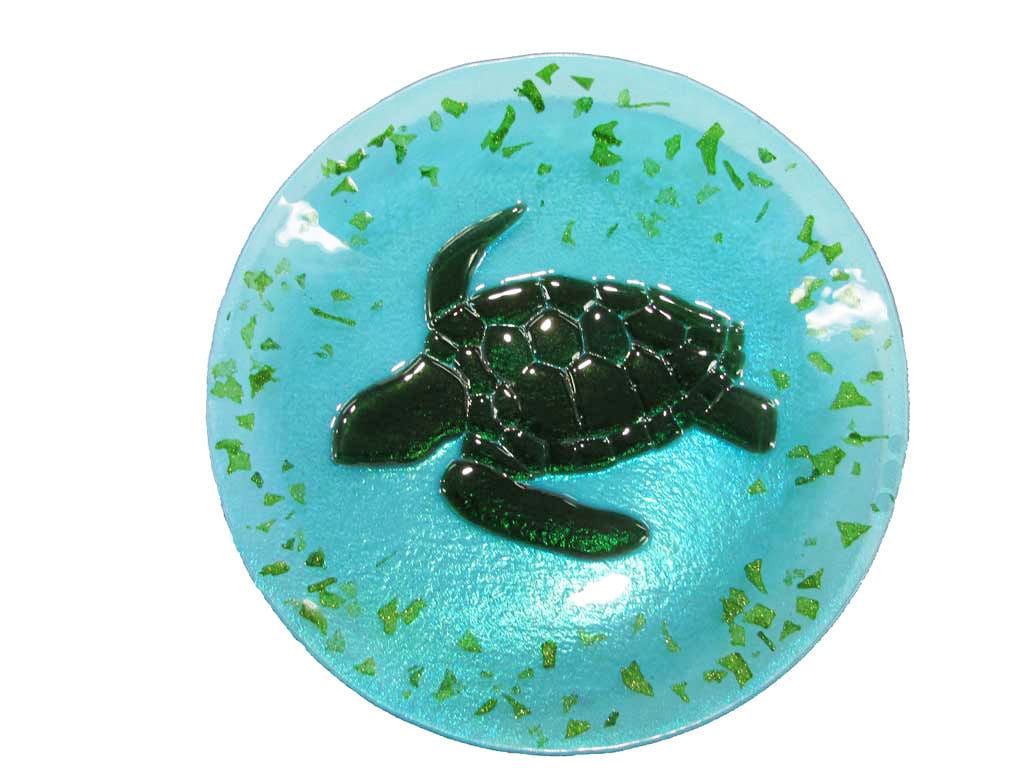 Sea Turtle Fused Art Glass Platter Etsy